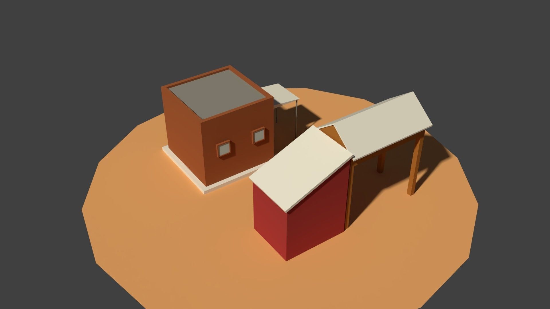 3D model Low Poly Farm Sheds VR / AR / low-poly | CGTrader
