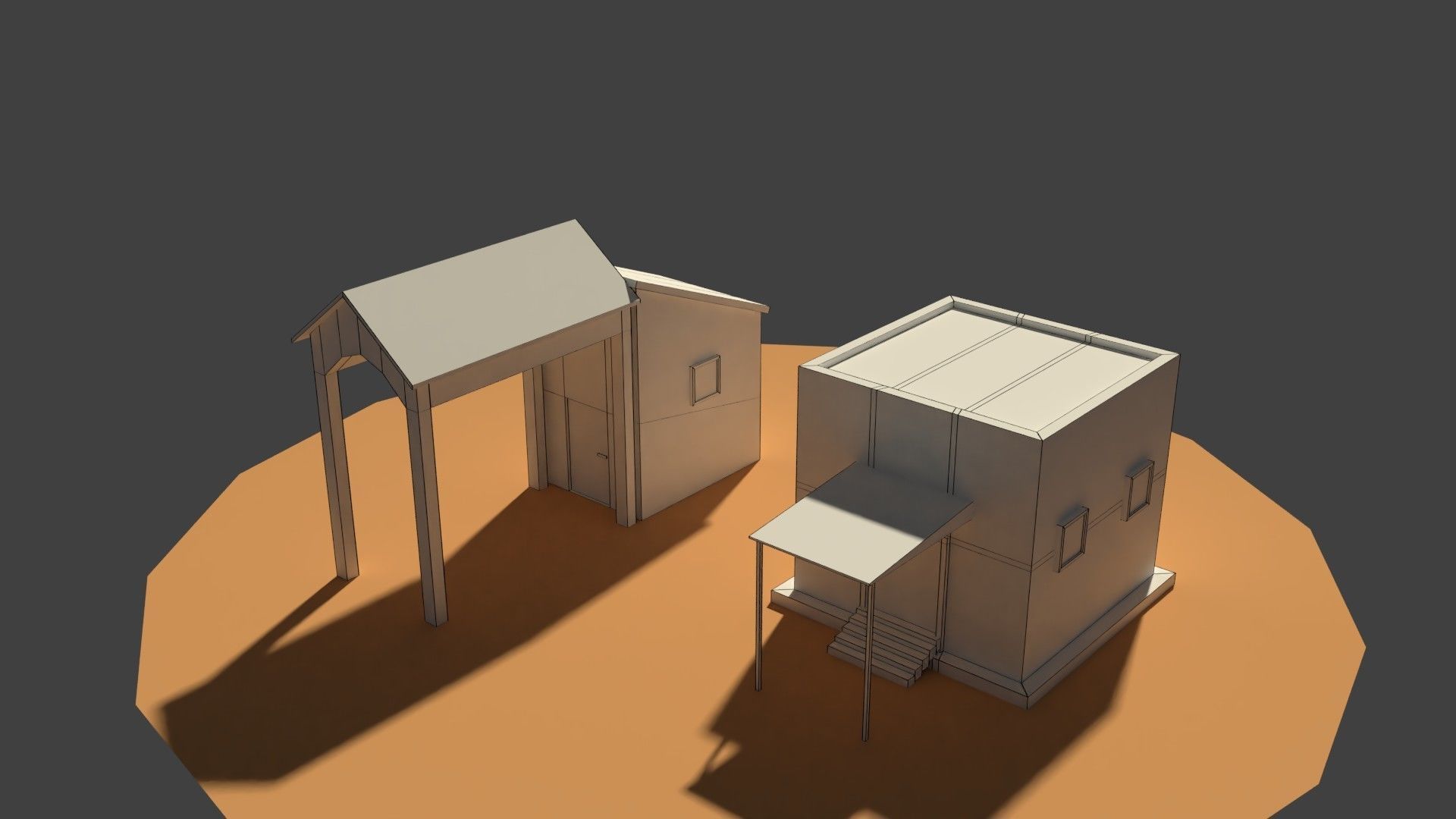 3D model Low Poly Farm Sheds VR / AR / low-poly | CGTrader