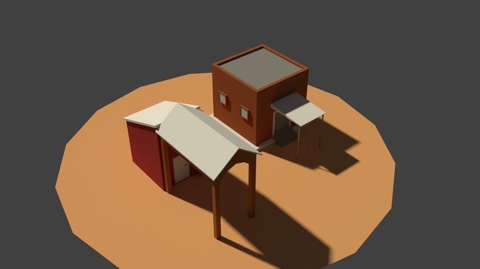 3D model Low Poly Farm Sheds VR / AR / low-poly | CGTrader