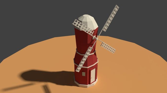 3D model Low Poly Farm Wind Mill 2 VR / AR / low-poly | CGTrader