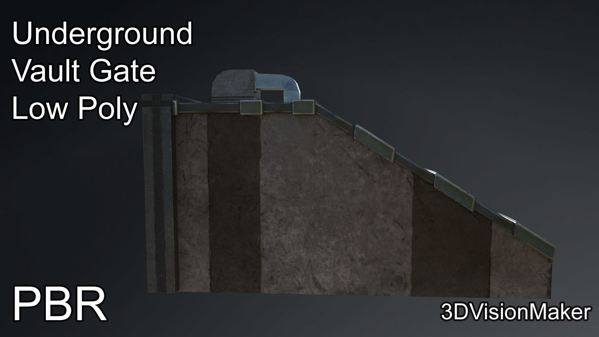 3D model Underground Vault Gate Low Poly VR / AR / low-poly | CGTrader