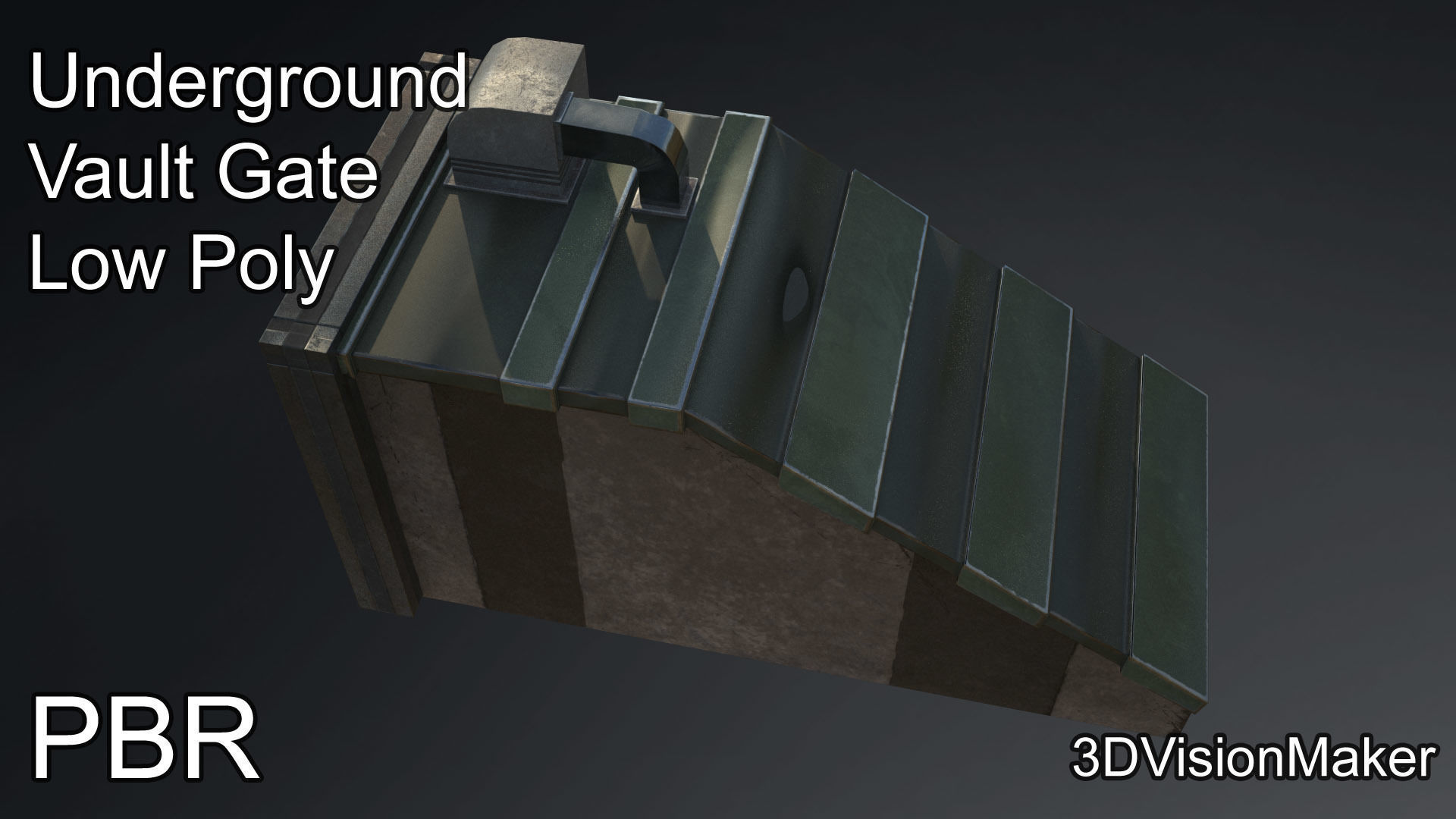 3D model Underground Vault Gate Low Poly VR / AR / low-poly | CGTrader