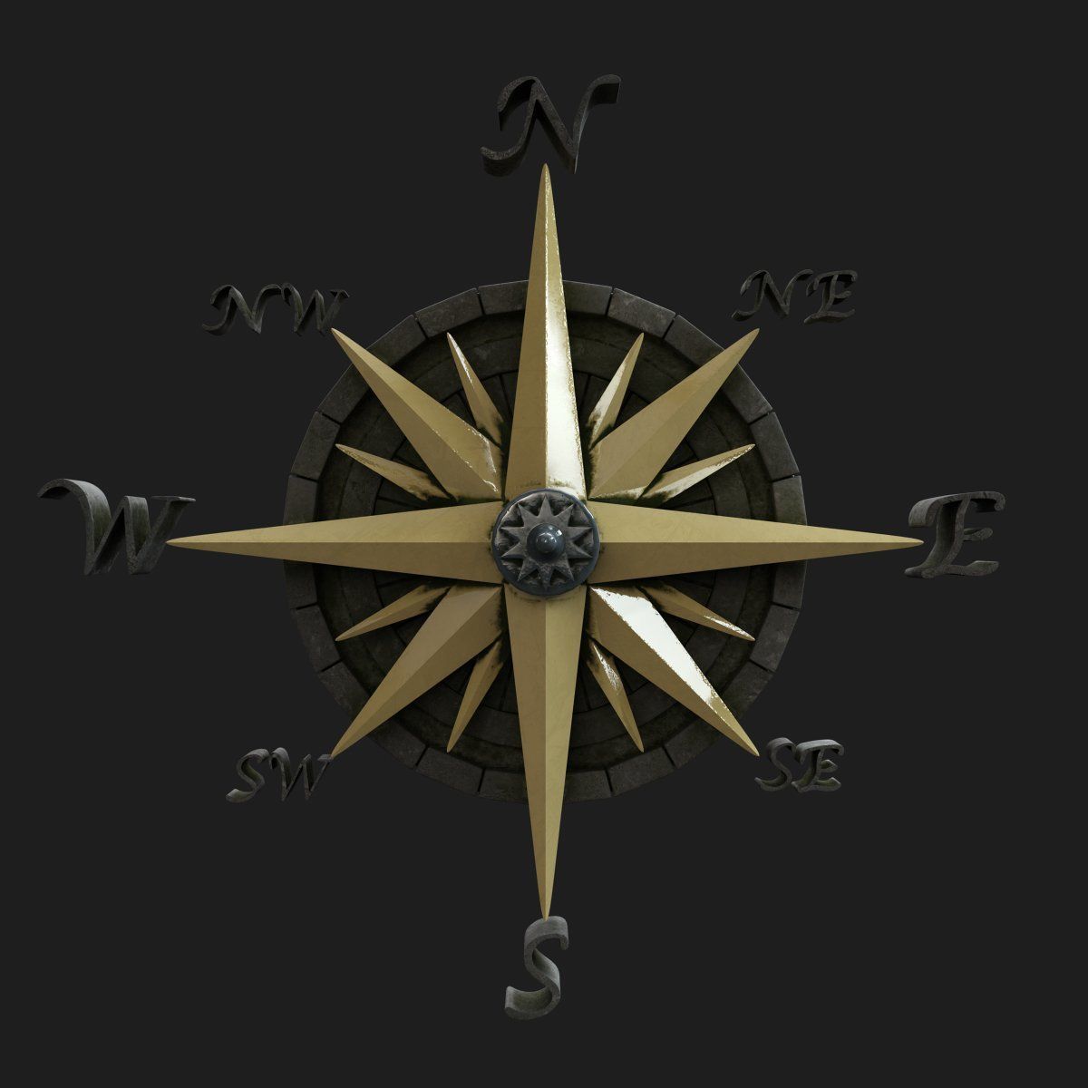 Map compass 3D model | CGTrader