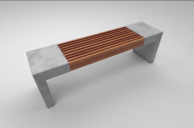 3D model mall Park bench game ready VR / AR / low-poly | CGTrader
