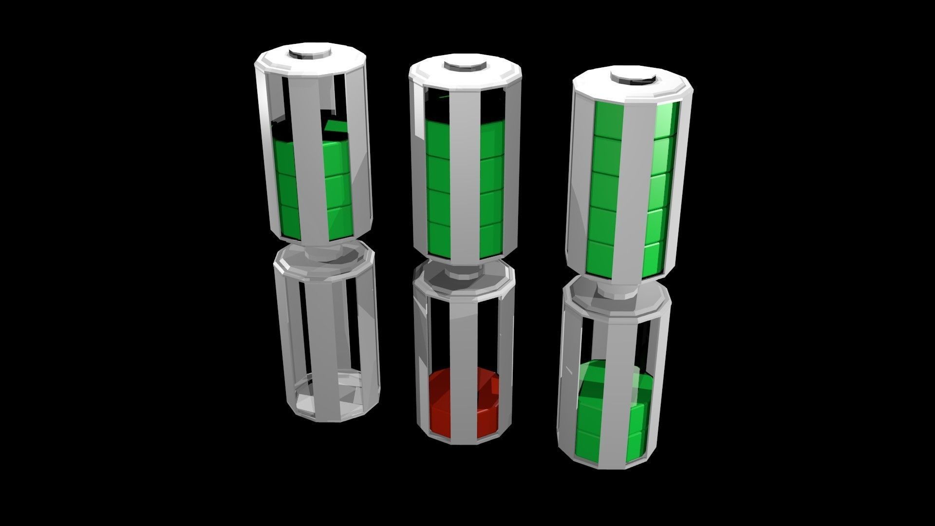 3D model Low poly battery symbols VR / AR / low-poly | CGTrader