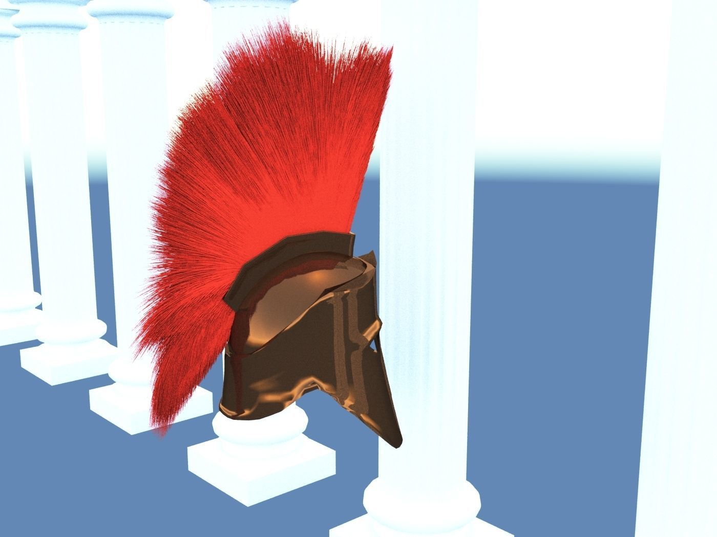 Ancient Greek Corinthian style hoplite helmet with ornament 3D model ...