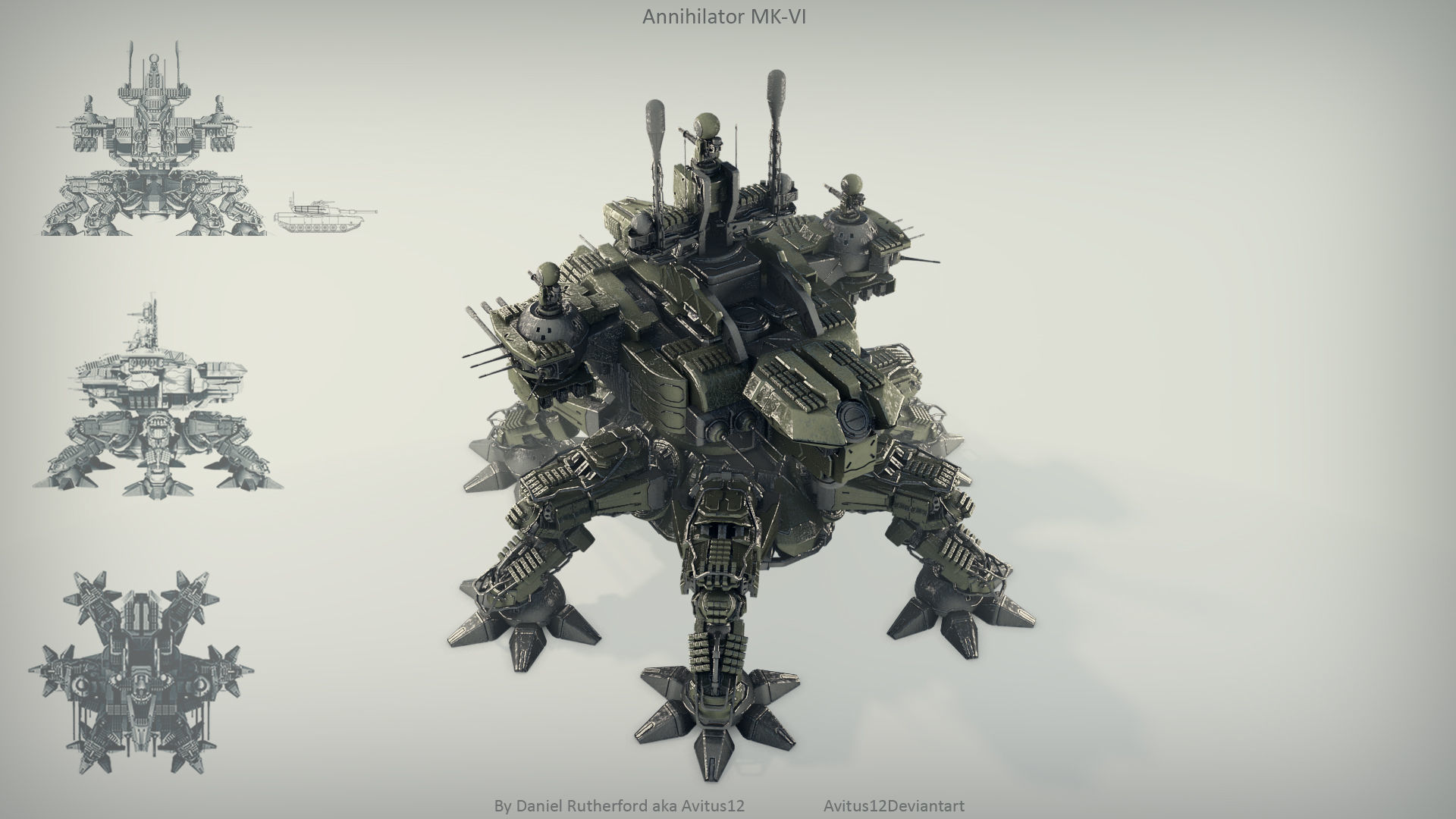 Annihilator mech MK-VI 3D model rigged | CGTrader