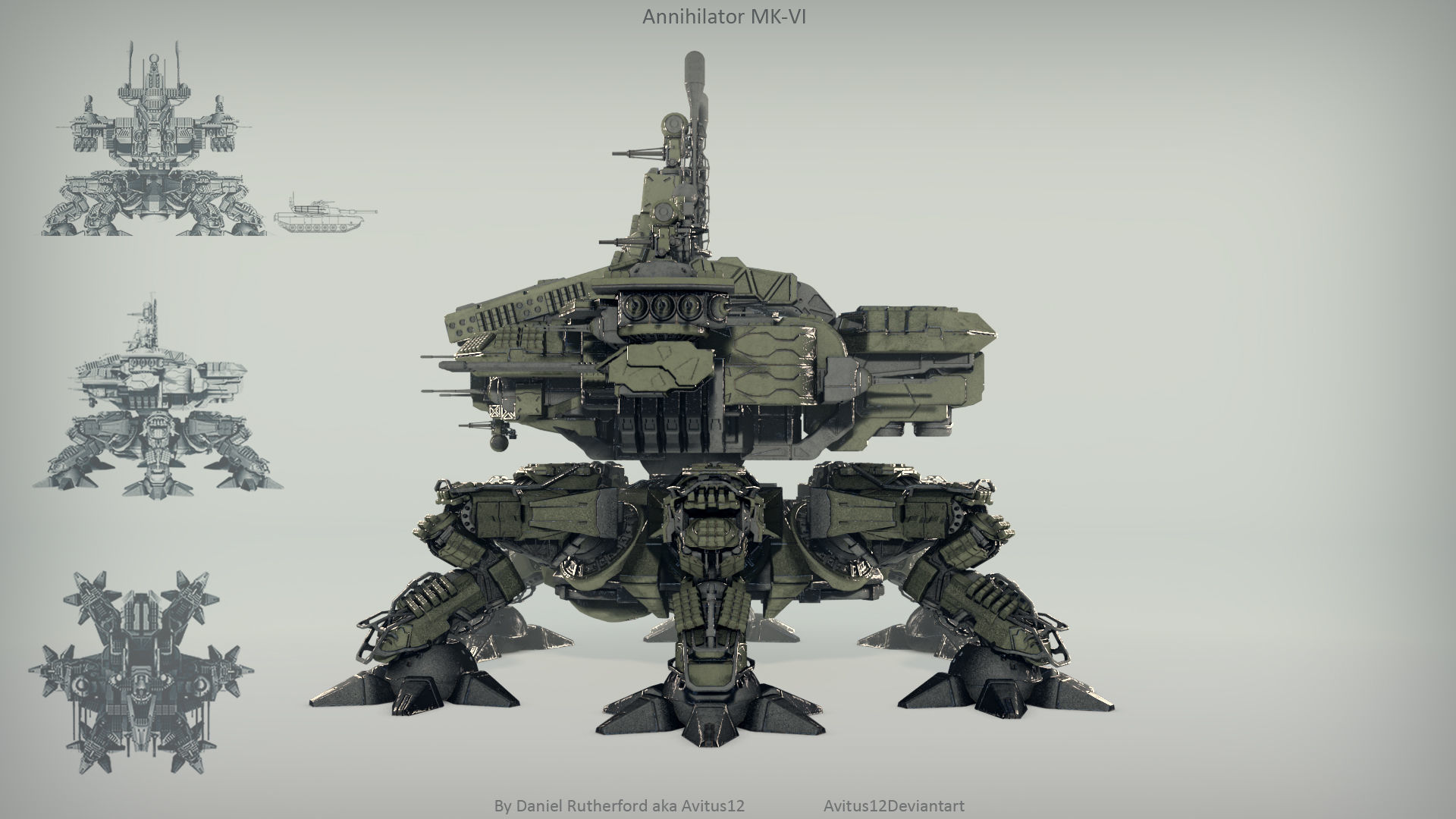 Annihilator mech MK-VI 3D model rigged | CGTrader