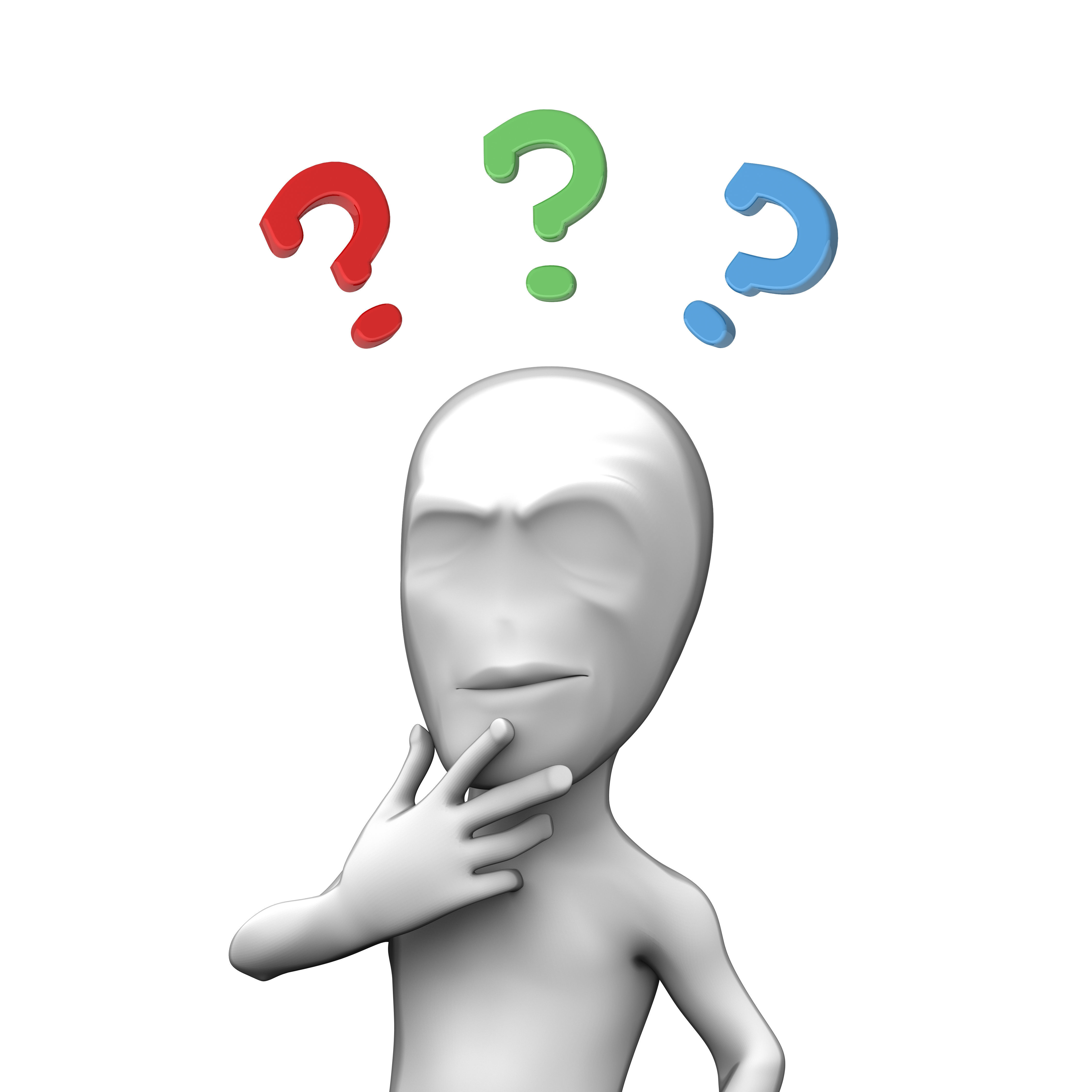 3D model Abstract character with question mark VR / AR / low-poly ...