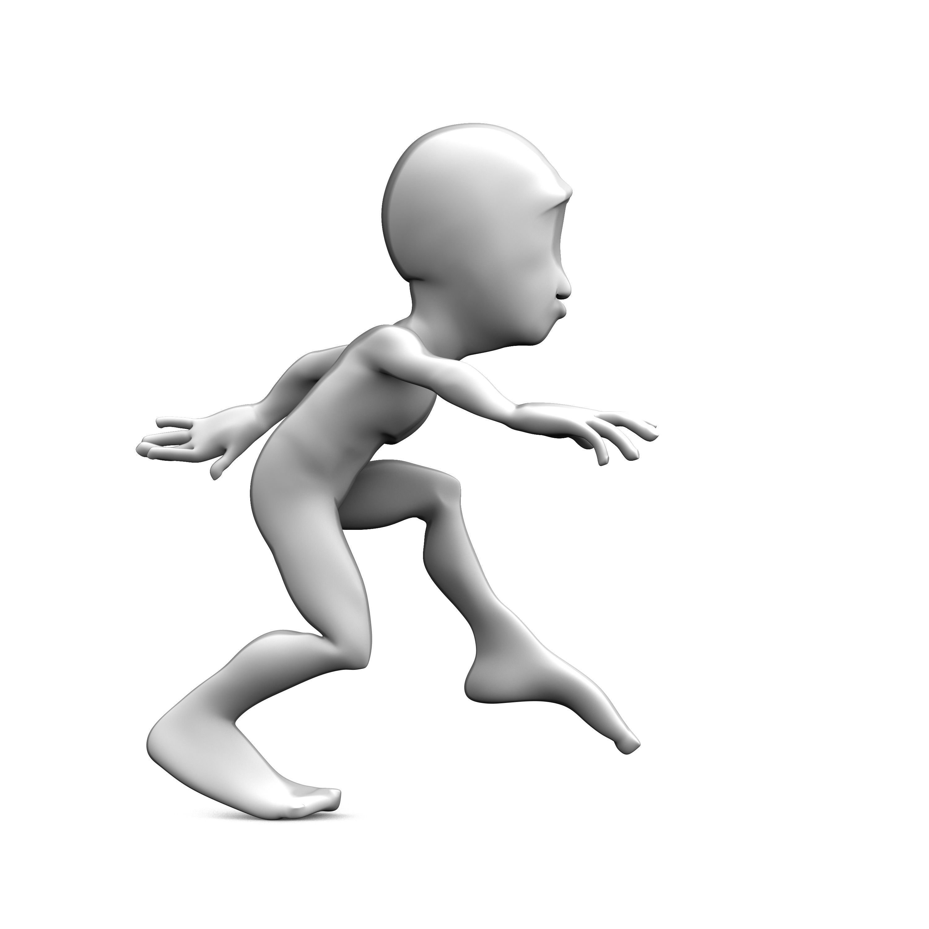 3D model Abstract sneaking character set VR / AR / low-poly | CGTrader