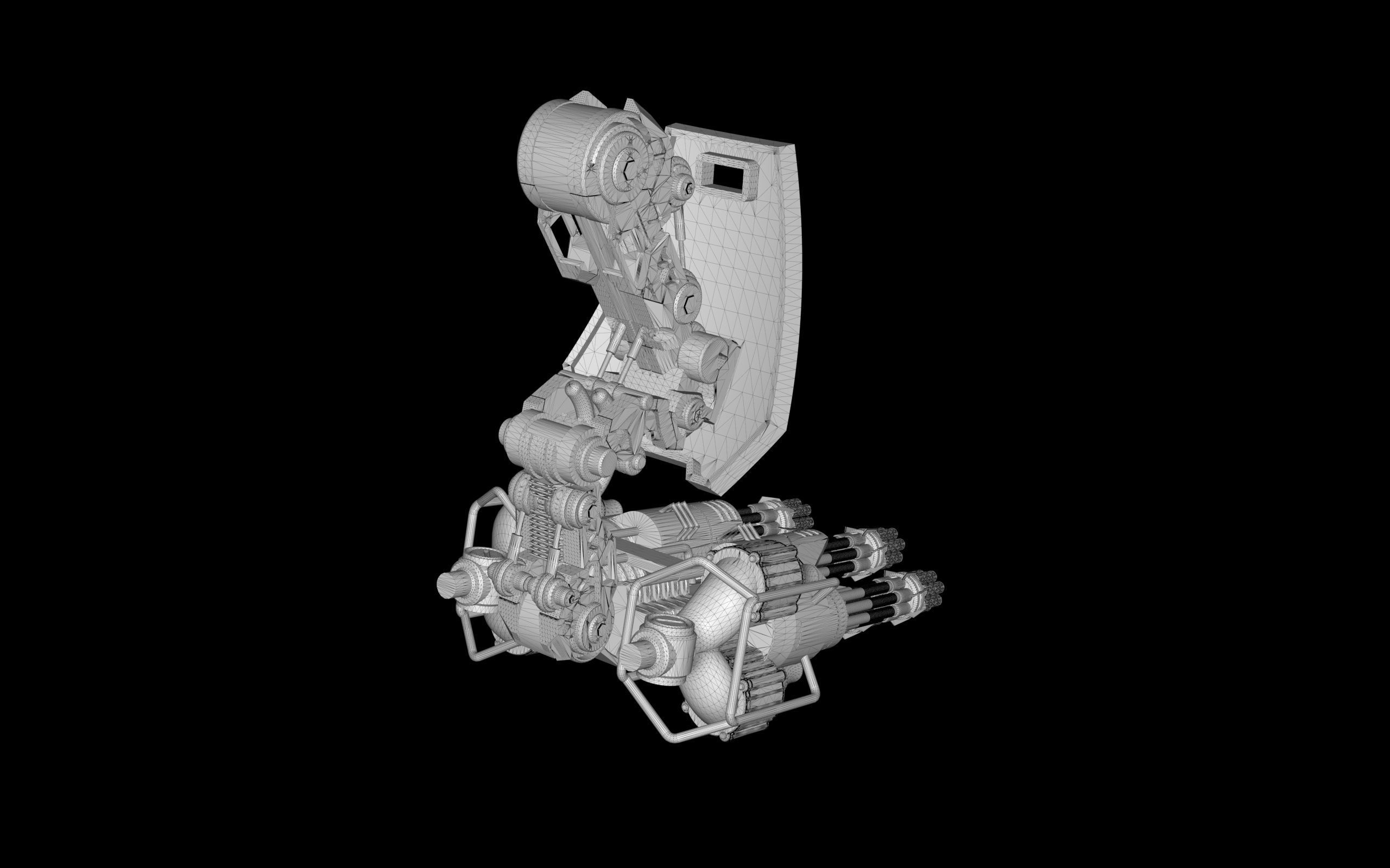 Sci-fi Minigun 3D model 3D printable | CGTrader