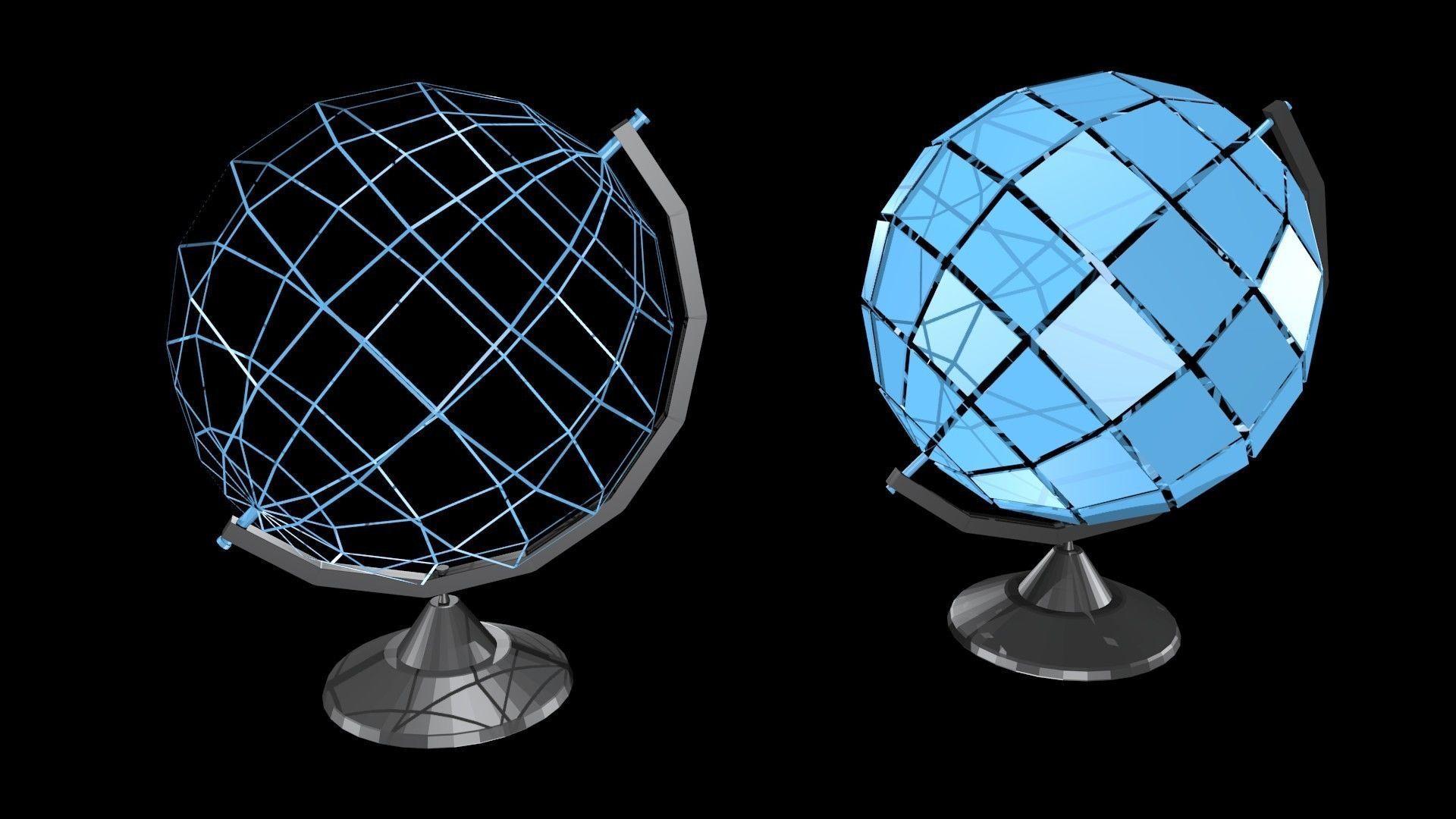3D model Low poly globes VR / AR / low-poly | CGTrader