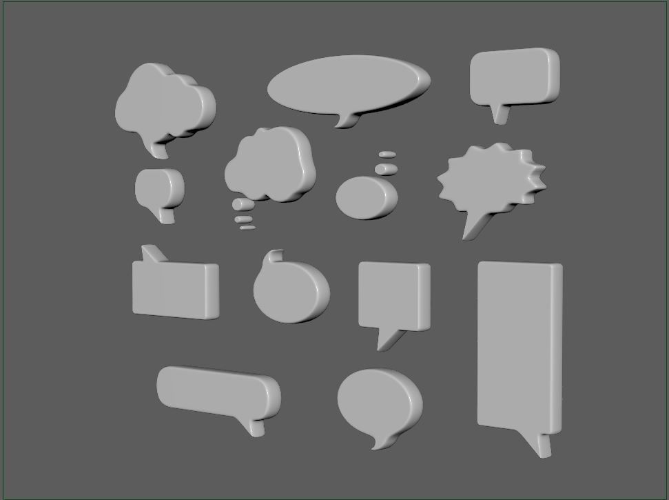 Speech Bubble Set 3D model | CGTrader