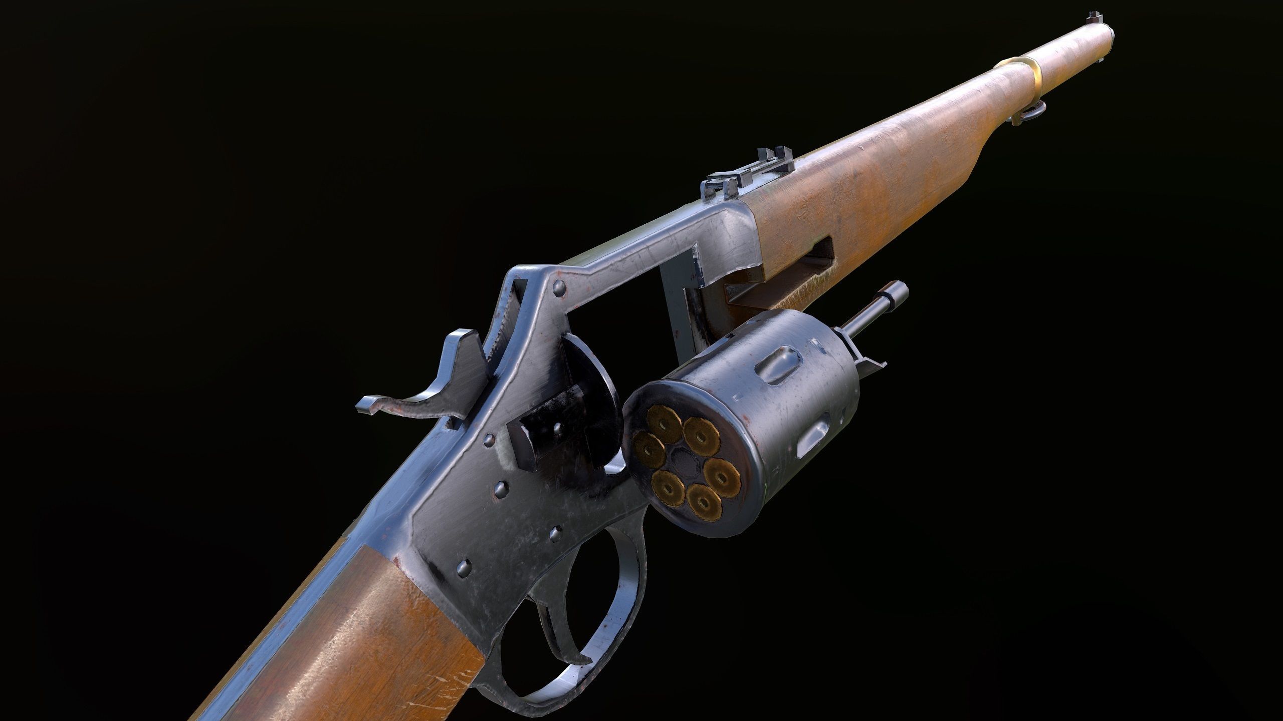 3D model Revolving carbine VR / AR / low-poly animated | CGTrader