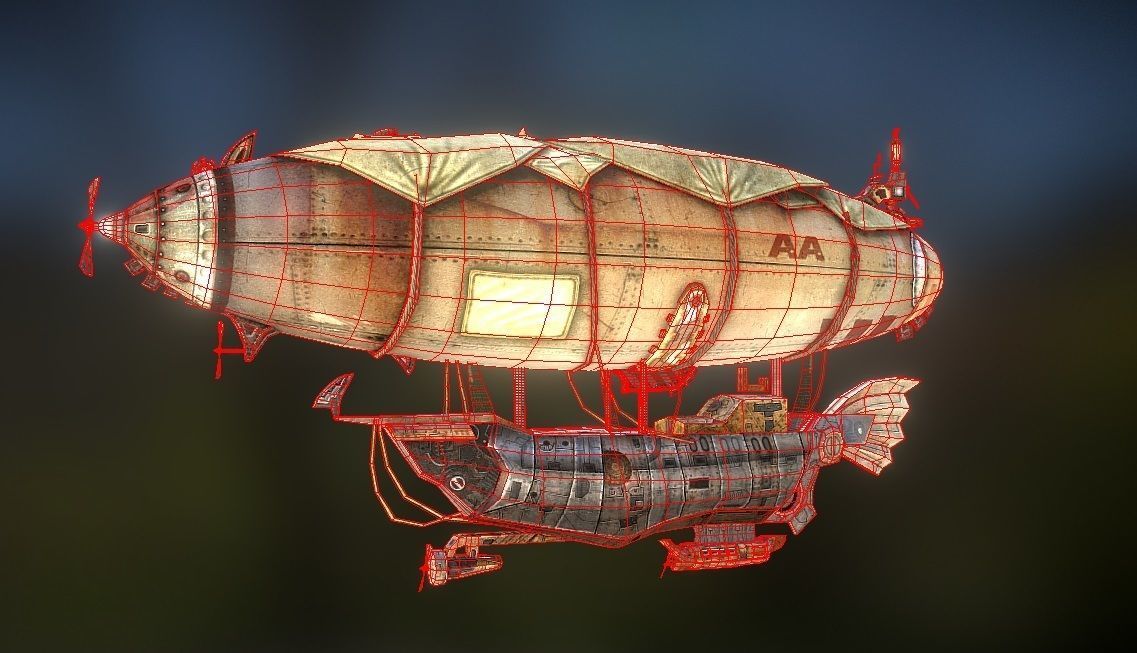 3D model zeppelin steampunk hot air balloon VR / AR / low-poly | CGTrader
