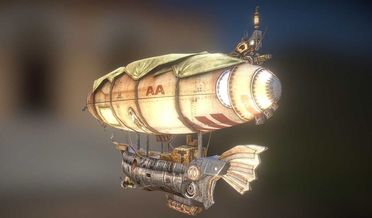 3D model zeppelin steampunk hot air balloon VR / AR / low-poly | CGTrader