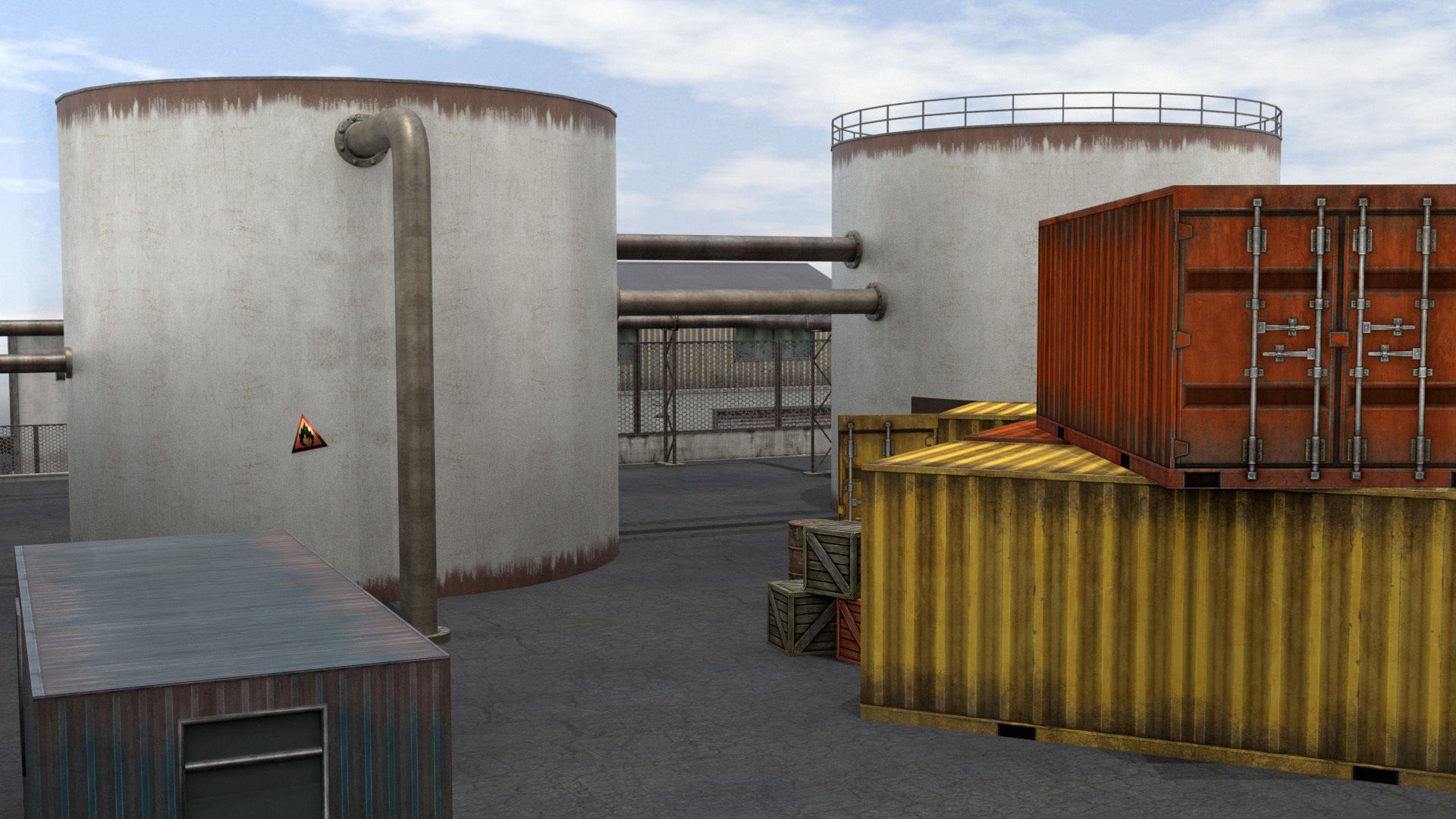 3D model Industrial Area - Scene VR / AR / low-poly | CGTrader