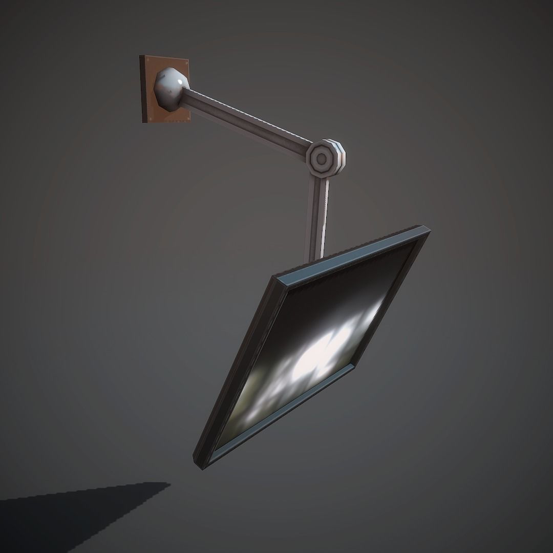 3D model Wall-mounted monitor VR / AR / low-poly | CGTrader