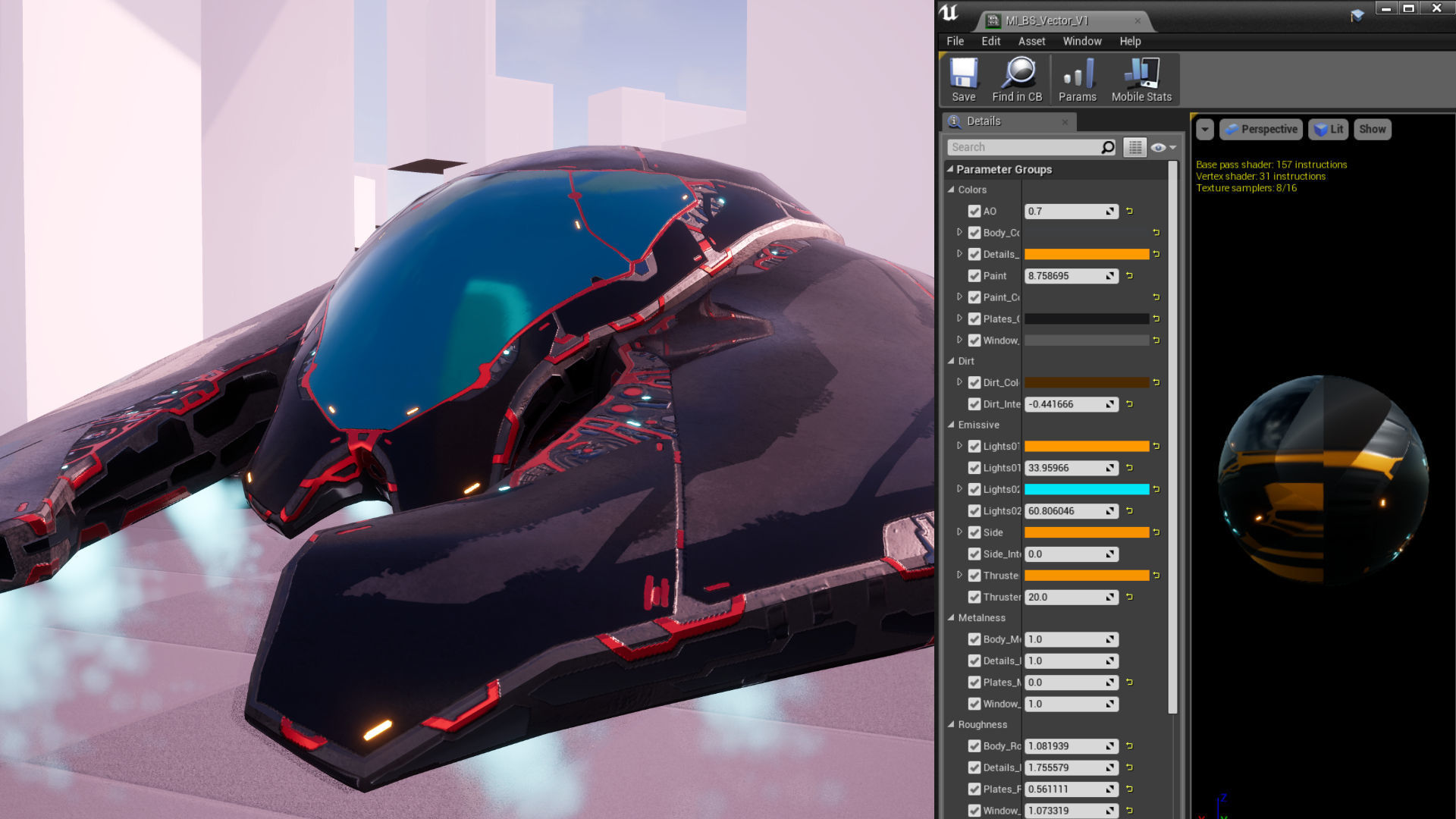 3D model Basic Spaceship Vector VR / AR / low-poly rigged animated ...