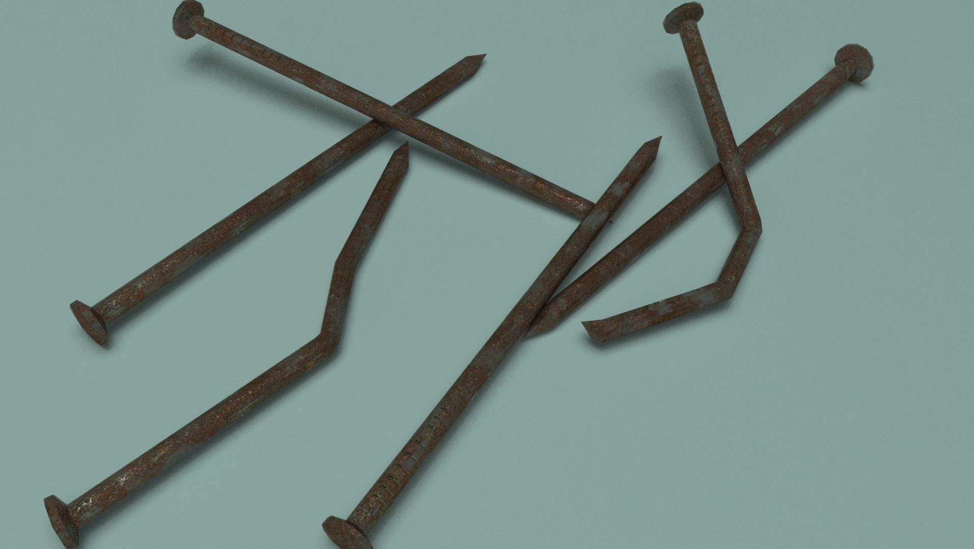 3D model rusty Metal nail - Game Ready - VR AR VR / AR / low-poly ...