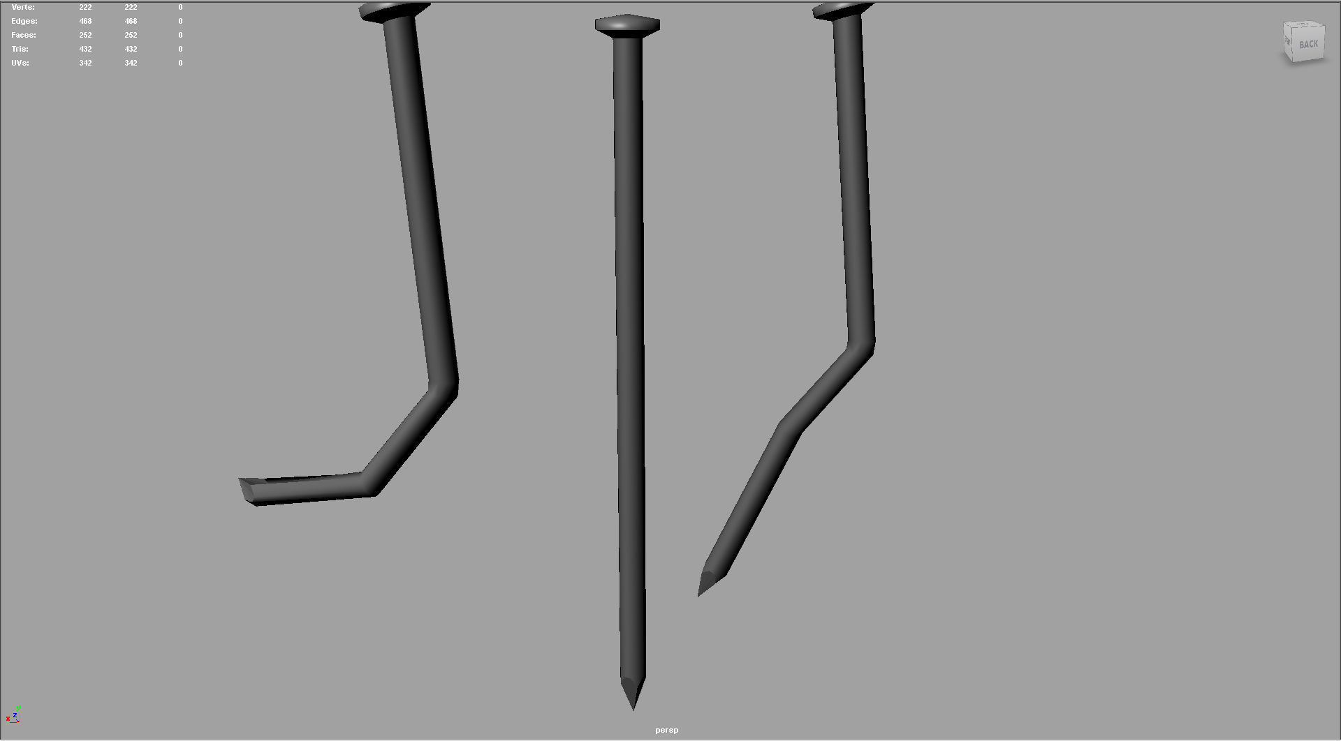 3D model rusty Metal nail - Game Ready - VR AR VR / AR / low-poly ...