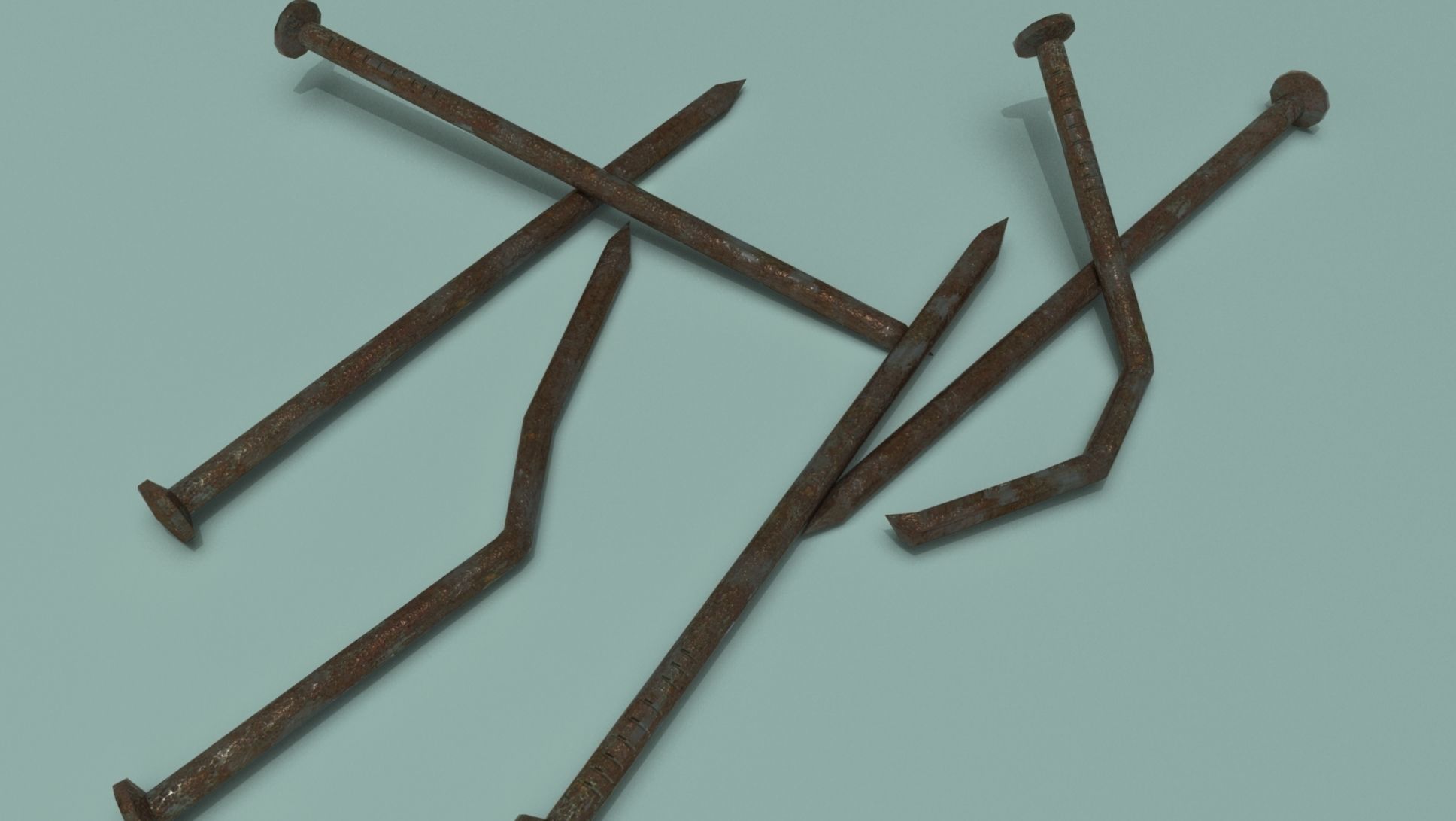 3D model rusty Metal nail - Game Ready - VR AR VR / AR / low-poly ...