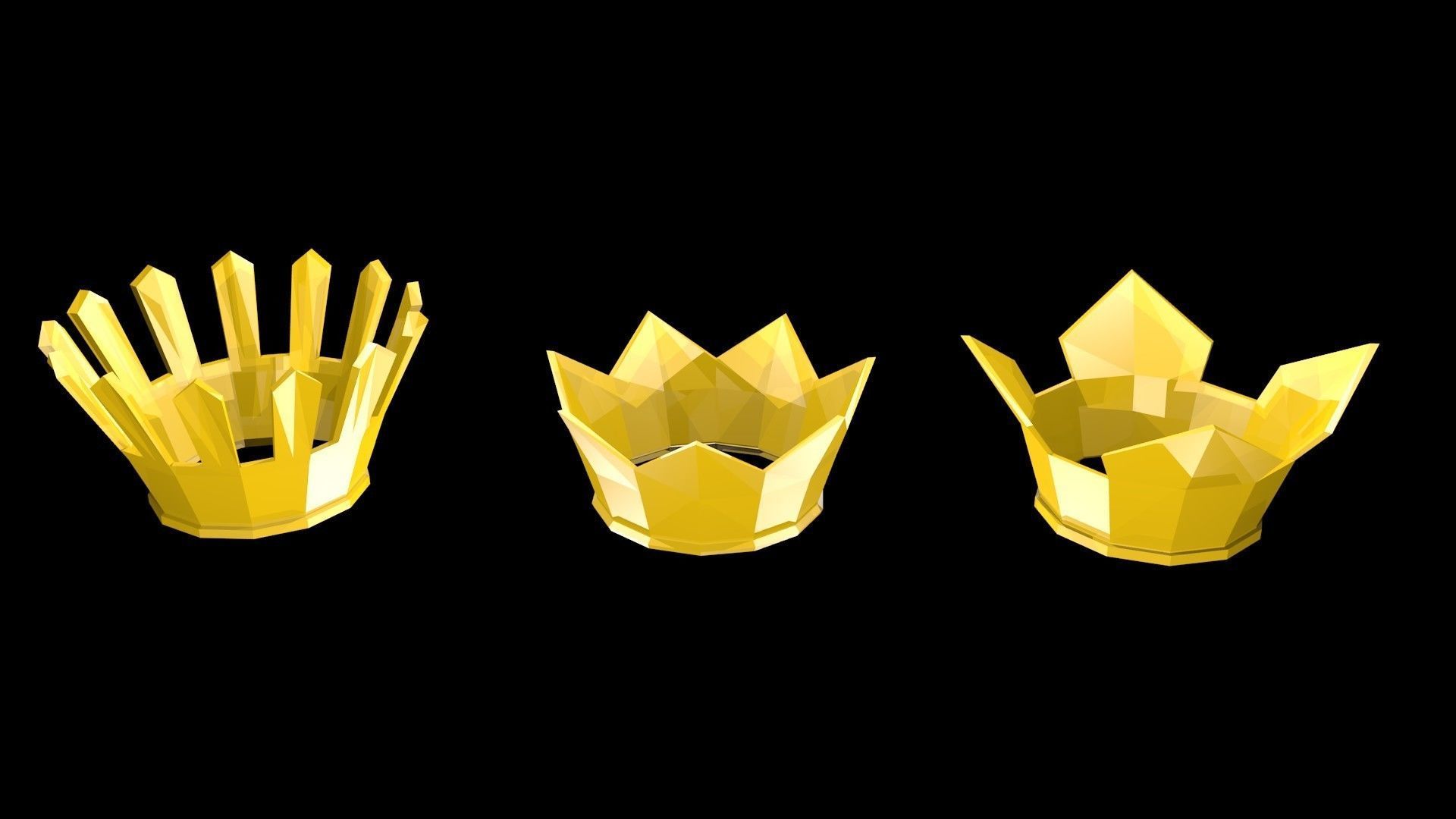 3D model Low poly crowns VR / AR / low-poly | CGTrader