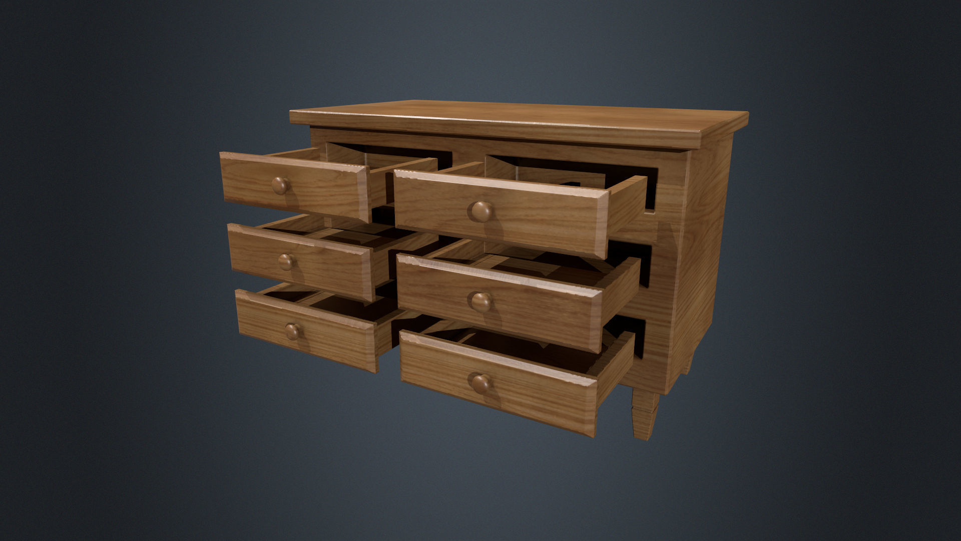 3D model Beech Wood Chest of Drawers - Dresser - Bedroom Furniture ...