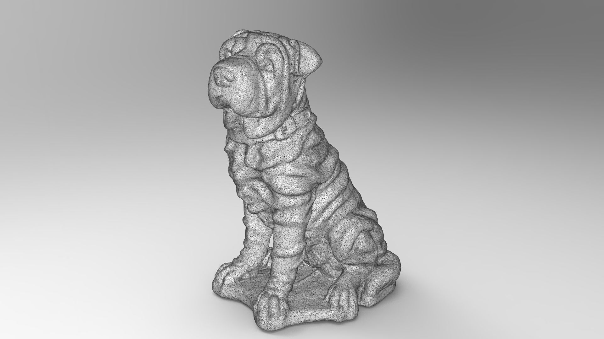 sitting dog 3D model 3D printable | CGTrader