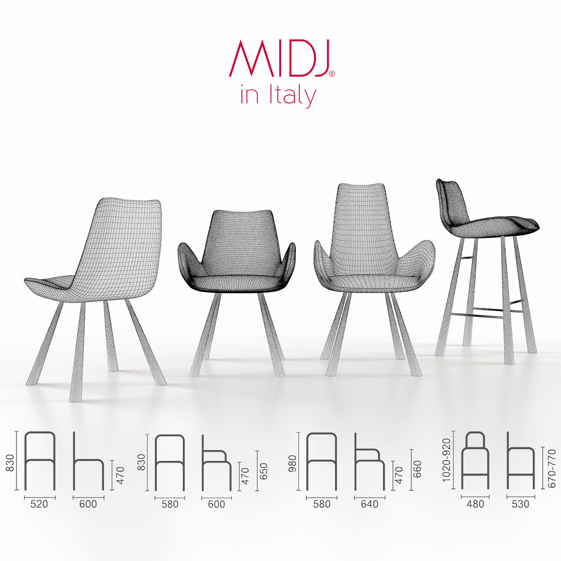 MIDJ Forest collection Chair Armchair 3D model | CGTrader