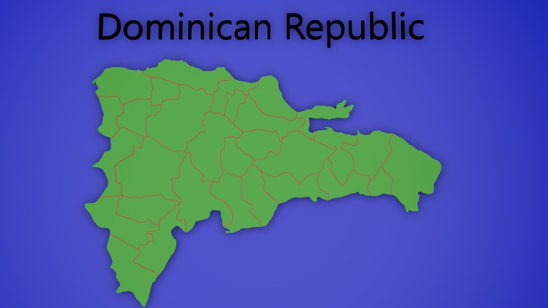 Dominican Republic 3D Map with regions | CGTrader