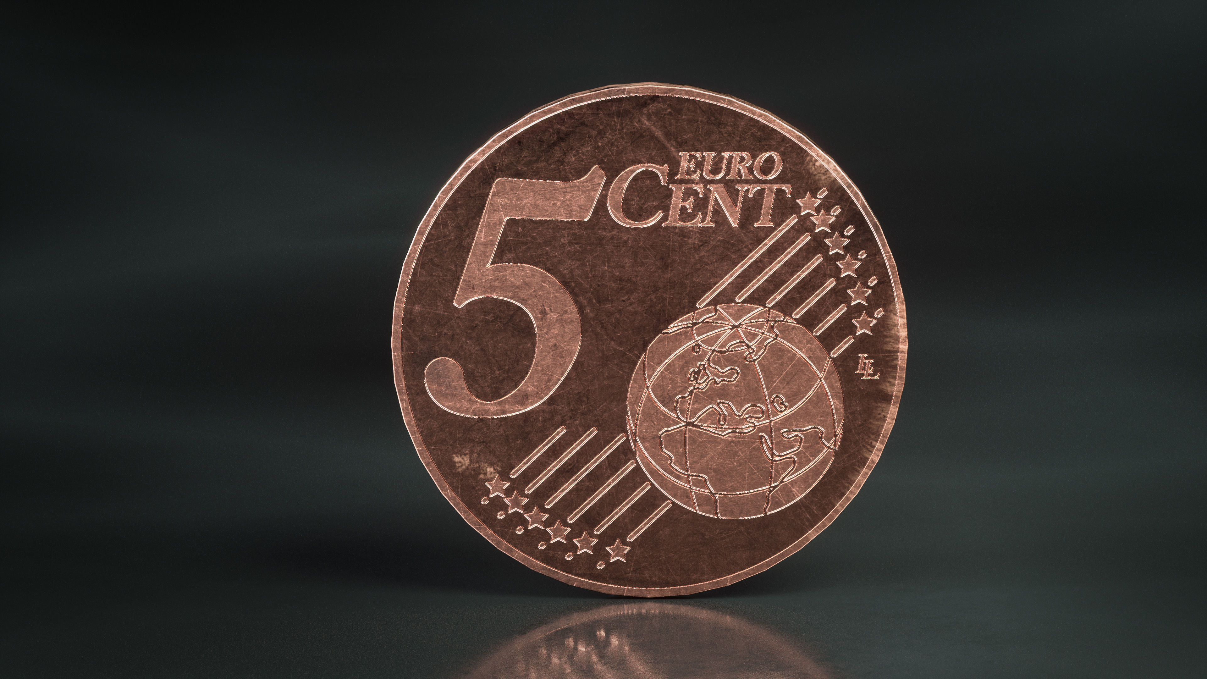 3D model Realistic 5 Cent - Euro - Low poly 3D model VR / AR / low-poly ...