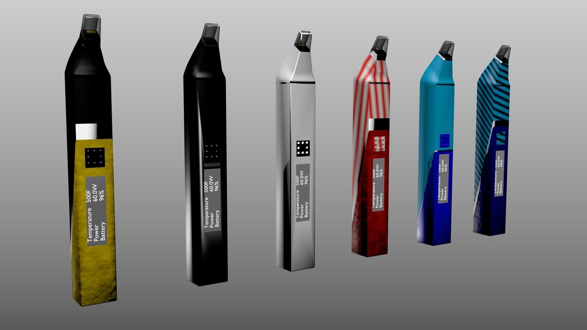 e-cigarettes designer collection free 3D model | CGTrader