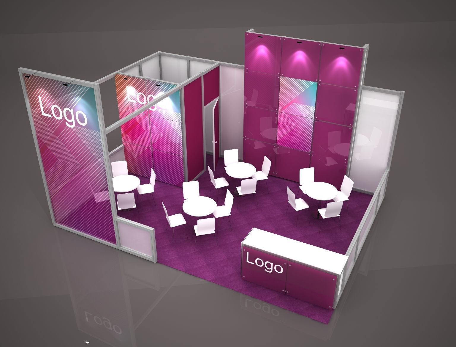 Exhibition stand octanorm maxima 5x7 m 3D exhibitiom