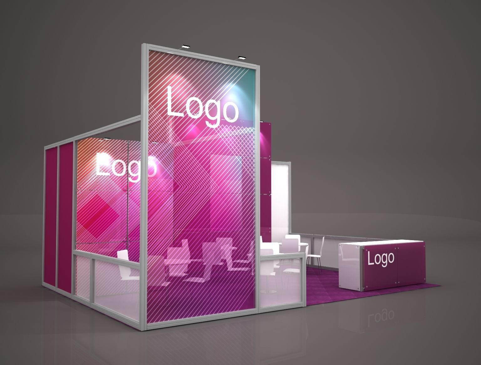 Exhibition stand octanorm maxima 5x7 m 3D model | CGTrader