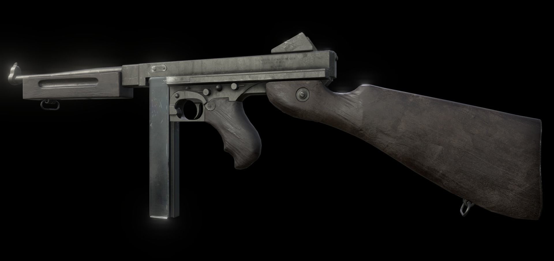 3D model M1A1 Thompson Submachinegun VR / AR / low-poly | CGTrader