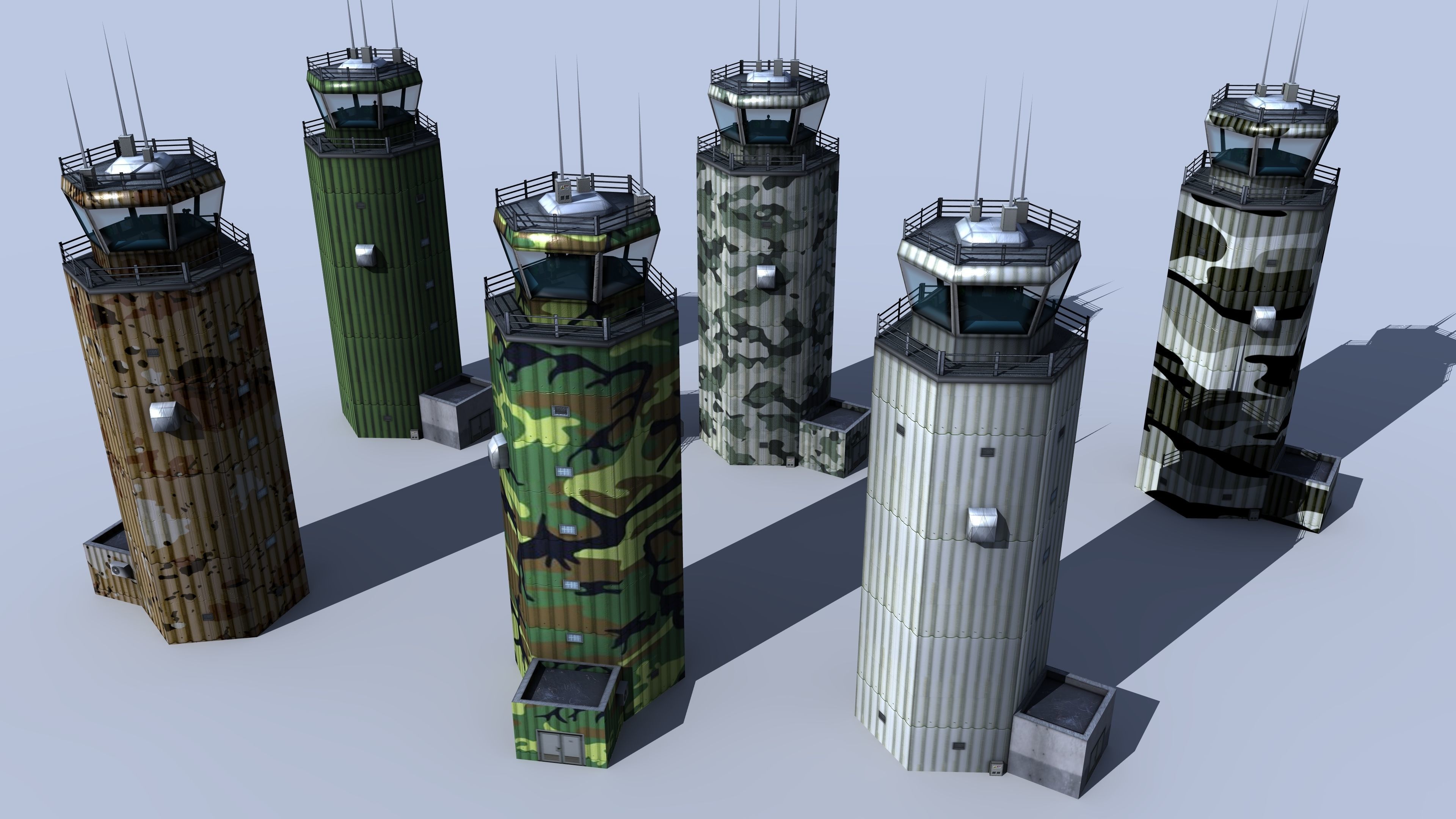 3D asset ATC Tower - 6 Diffrent textures - Air Traffic 1