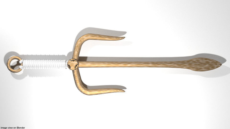 Short-handled Trident - Type 3 3D model | CGTrader