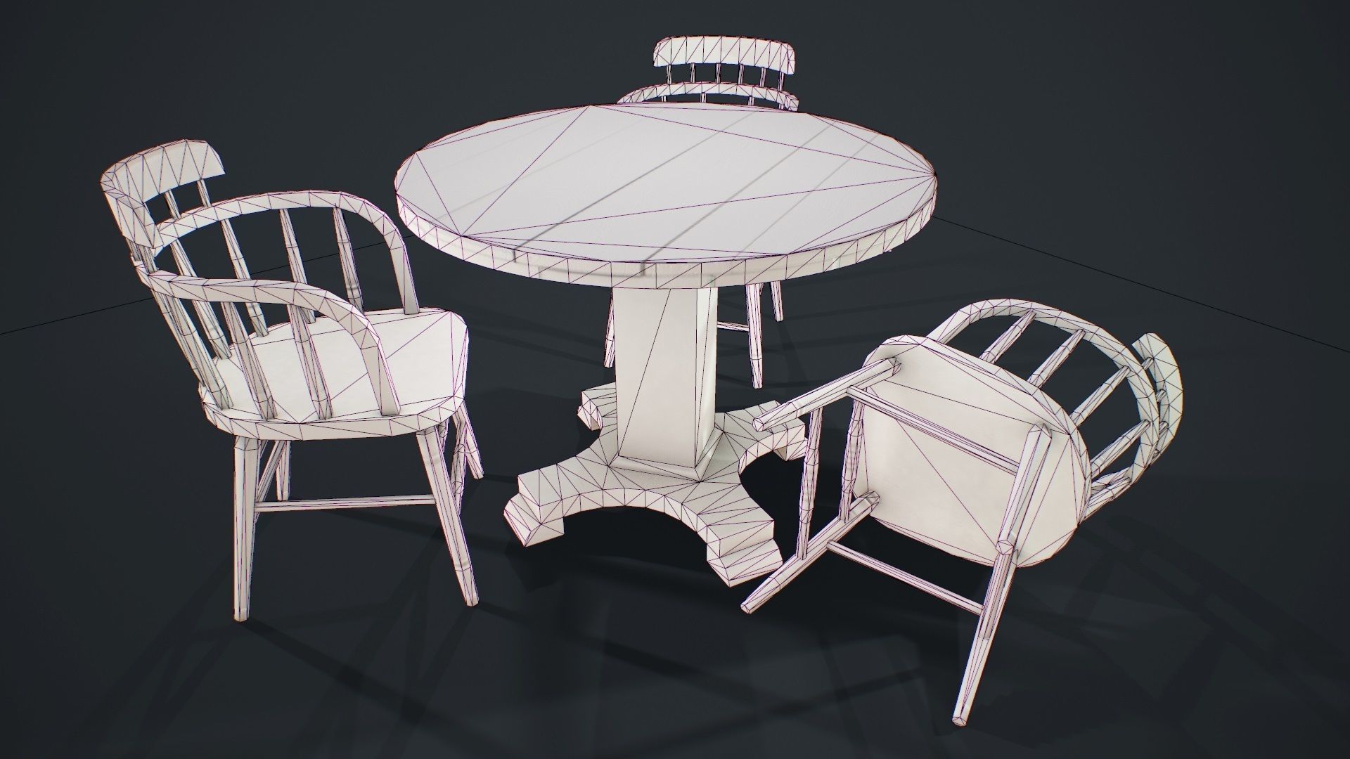 3D model PBR Old Table and Chair VR / AR / low-poly | CGTrader