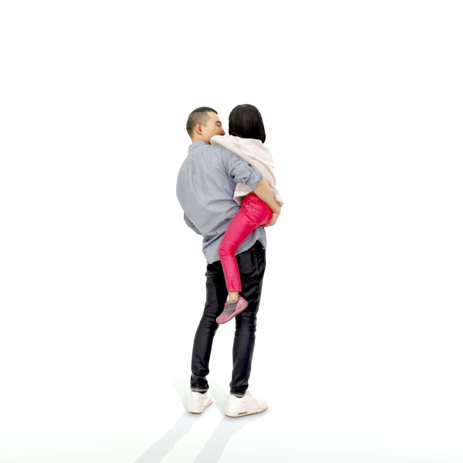 Happy Man Carrying Small Girl CFam0301-HD2-O01P01-S 3D model | CGTrader