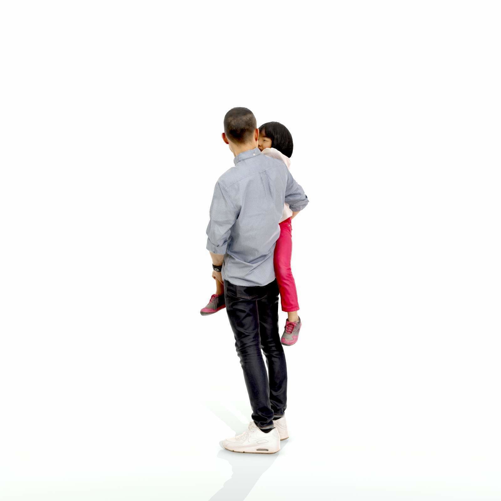 Happy Man Carrying Small Girl CFam0301-HD2-O01P01-S 3D model | CGTrader