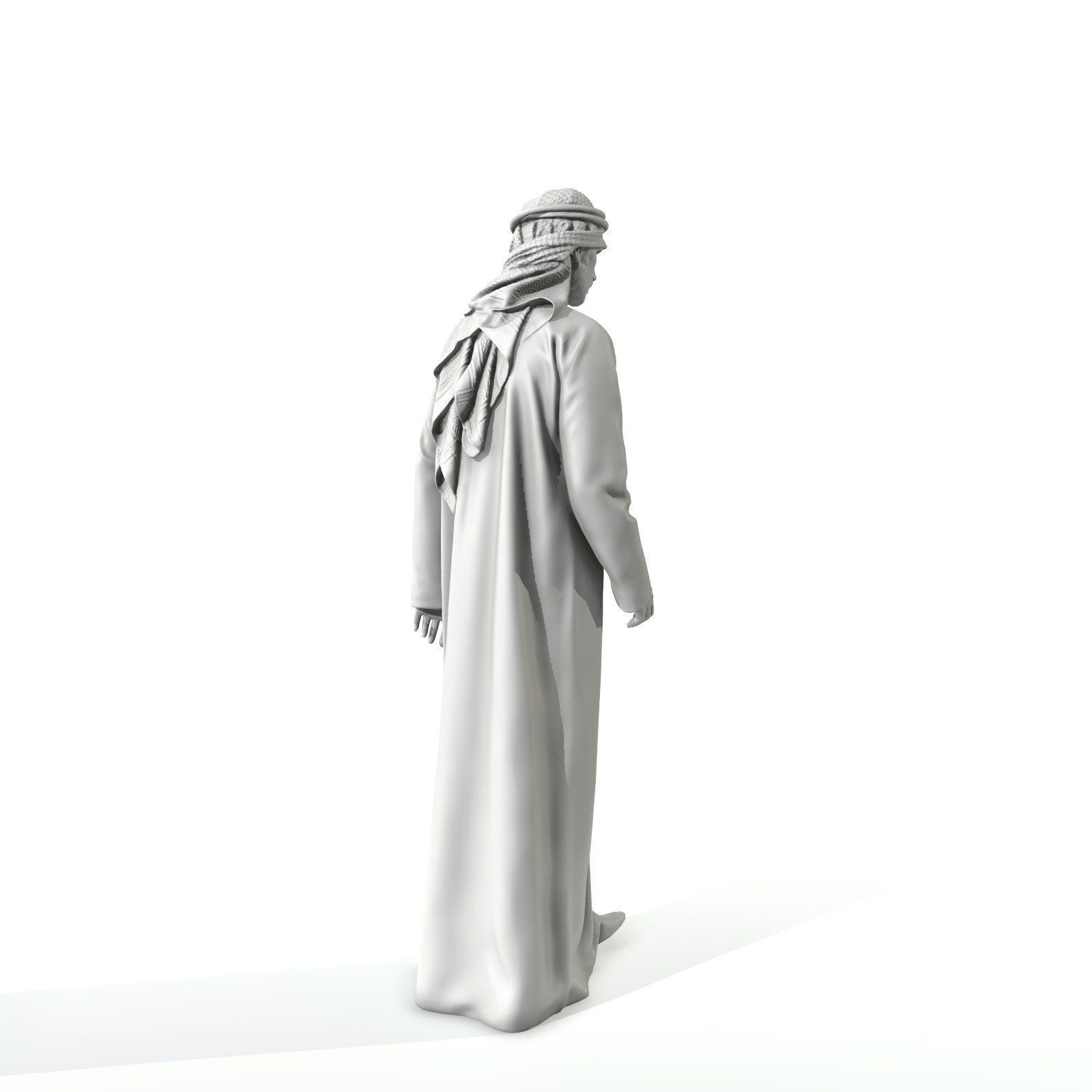 Standing Arab Man Wearing White Thawb ArMan0004-HD2-O01P02-S 3D model ...