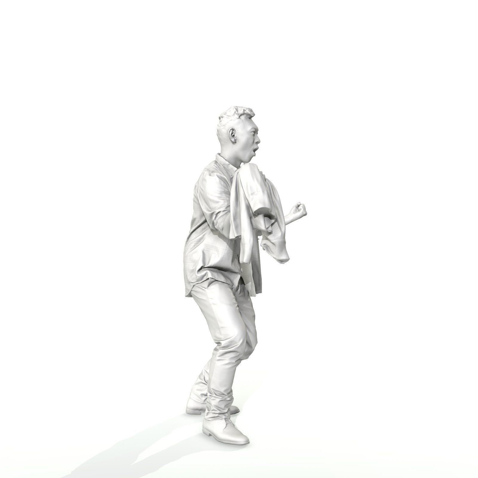Cheering Standing Man CMan0313-HD2-O01P01-S 3D model | CGTrader