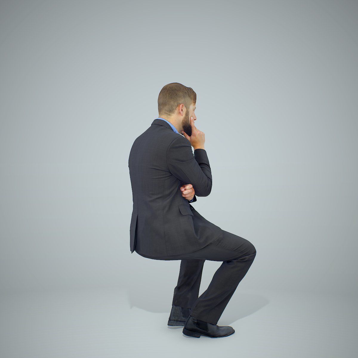Sitting Business Man Thinking BMan0306-HD2-O04P01-S 3D model | CGTrader