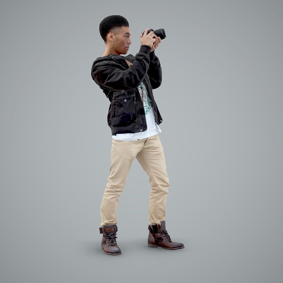 Paparazzi Man with Camera CMan0101-HD2-O02P01-S 3D model | CGTrader