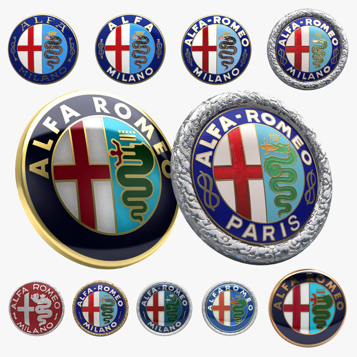3D model Alfa Romeo Badge History Collection VR / AR / low-poly | CGTrader