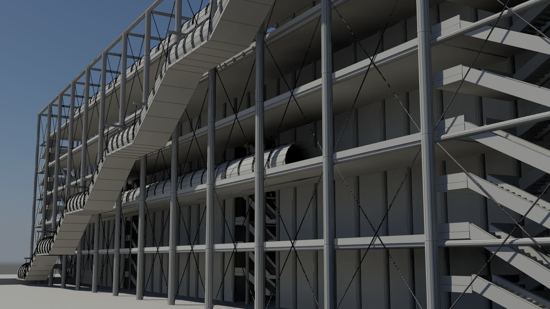 3D model Center George Pompidou Paris VR / AR / low-poly | CGTrader