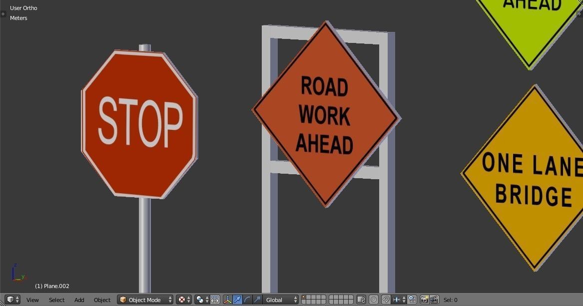 3D model Road Signs Collection with Textures - US Signs Set - 50 Items ...