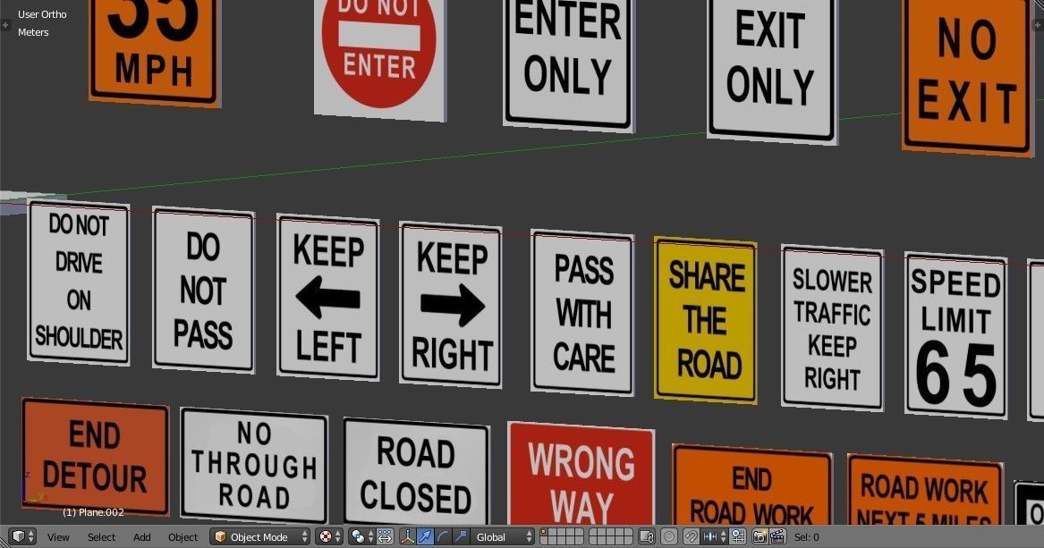 3D model Road Signs Collection with Textures - US Signs Set - 50 Items ...