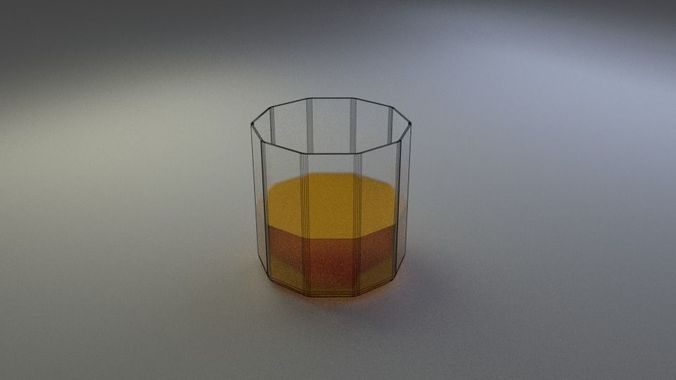 3D model Low Poly Glass 1 orange liquid in VR / AR / low-poly | CGTrader
